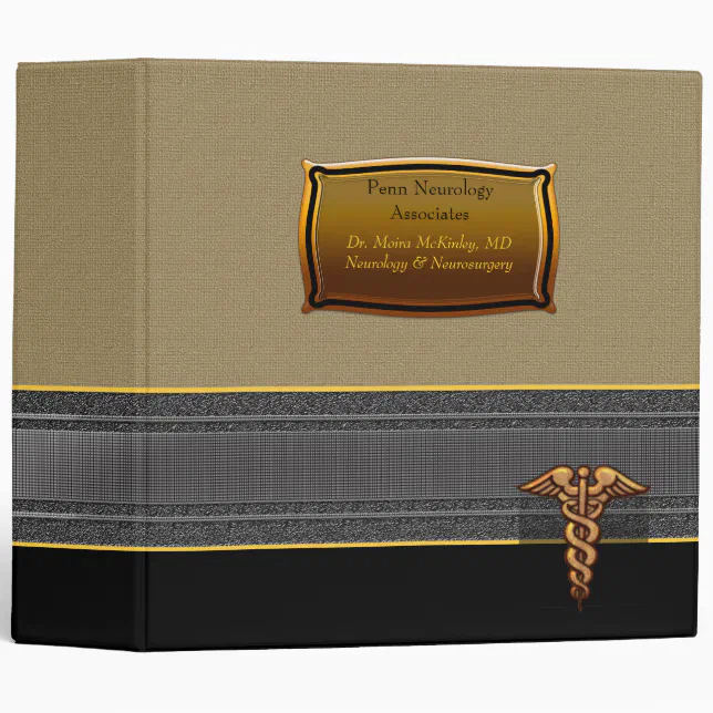 Elegant Custom Caduceus Medical Physician 3 Ring Binder | Zazzle
