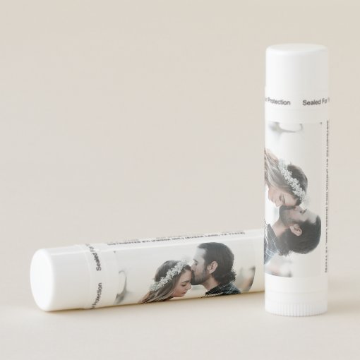 Elegant Custom Calligraphy Photo Party Favor Lip Balm | Zazzle