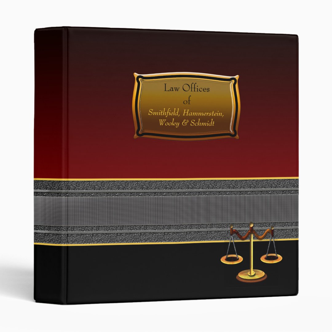 Elegant Custom Legal Business Binder | Zazzle