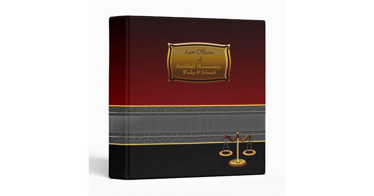 Elegant Custom Legal Business Binder | Zazzle