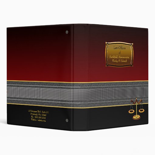 Elegant Custom Legal Business Binder | Zazzle