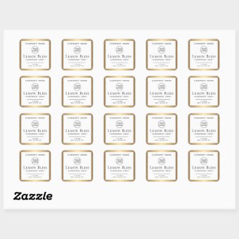 Elegant custom logo golden gradient product label | Zazzle