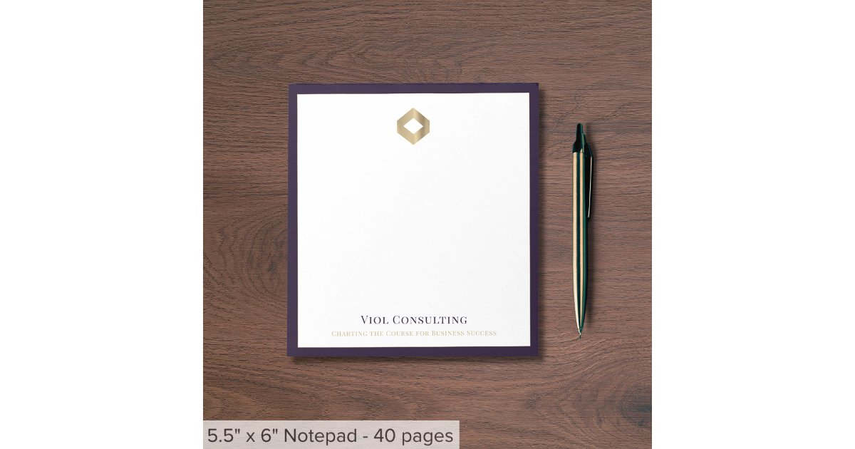 Elegant Custom Logo Notepad | Zazzle