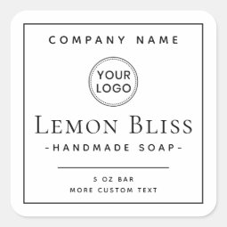 Elegant custom logo square product label | Zazzle