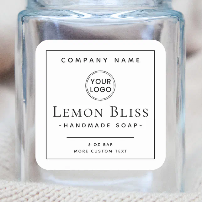 Elegant custom logo square product label | Zazzle