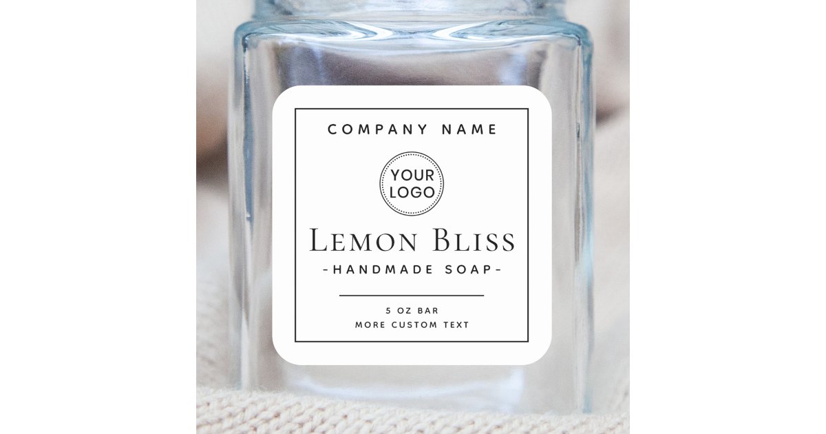 Elegant custom logo square product label | Zazzle