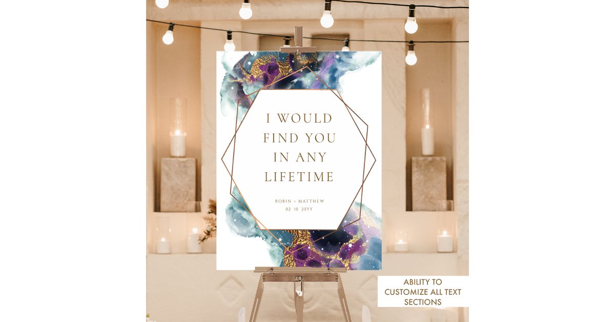 Elegant Custom Love Quote, Celestial Wedding Sign | Zazzle