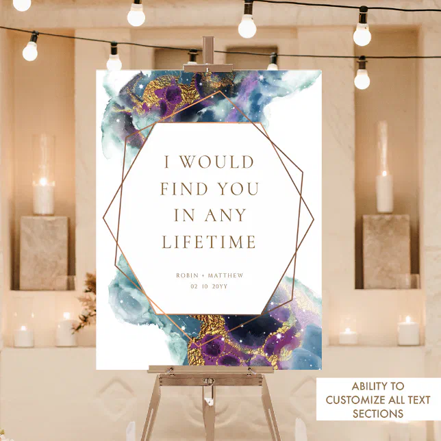 Elegant Custom Love Quote, Celestial Wedding Sign | Zazzle