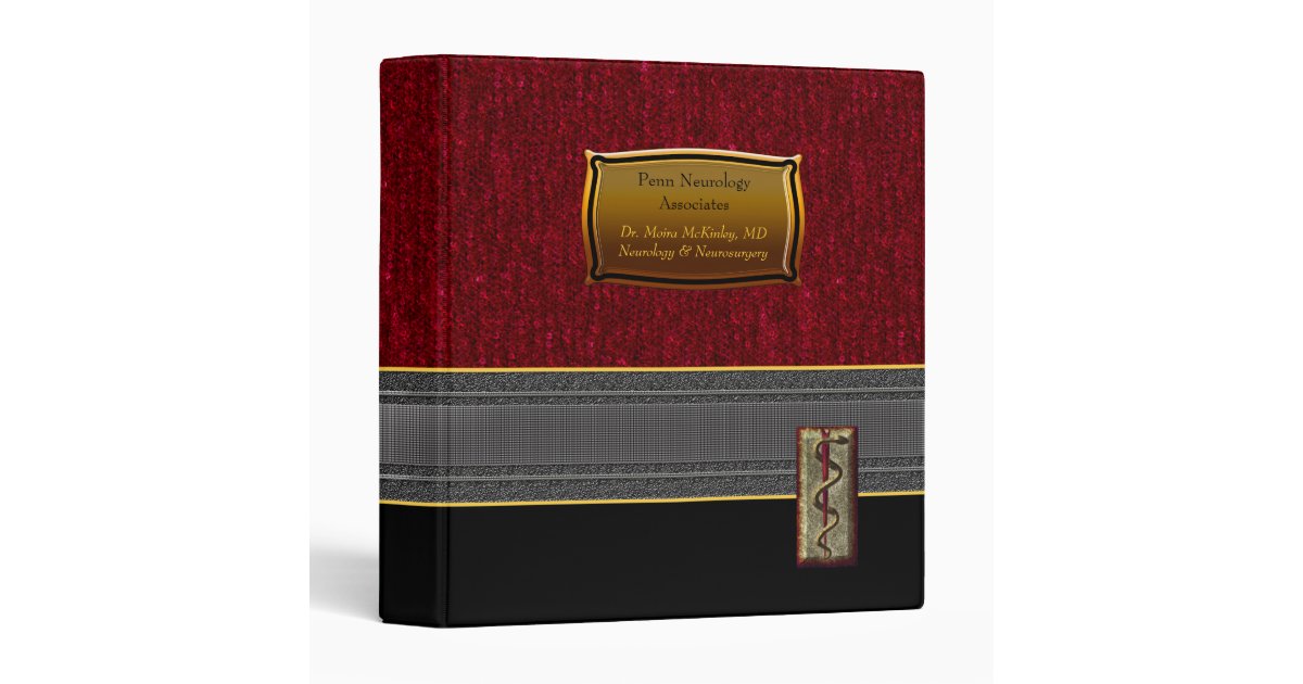 Elegant Custom Medical Business Professional Binder | Zazzle
