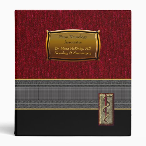 Elegant Custom Medical Business Professional Binder | Zazzle