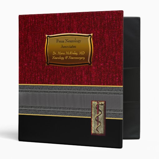 Elegant Custom Medical Business Professional Binder | Zazzle