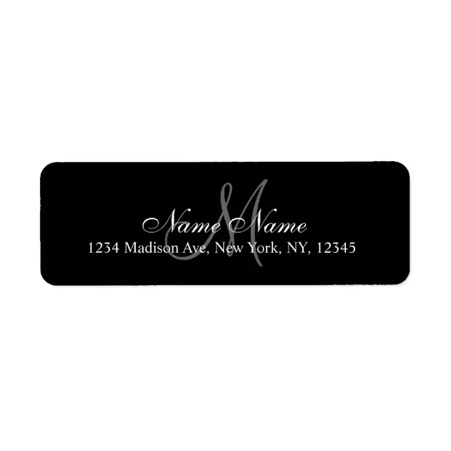 Elegant Custom Monogram Return Address Labels | Zazzle
