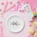 Elegant custom monogrammed paper party plates | Zazzle