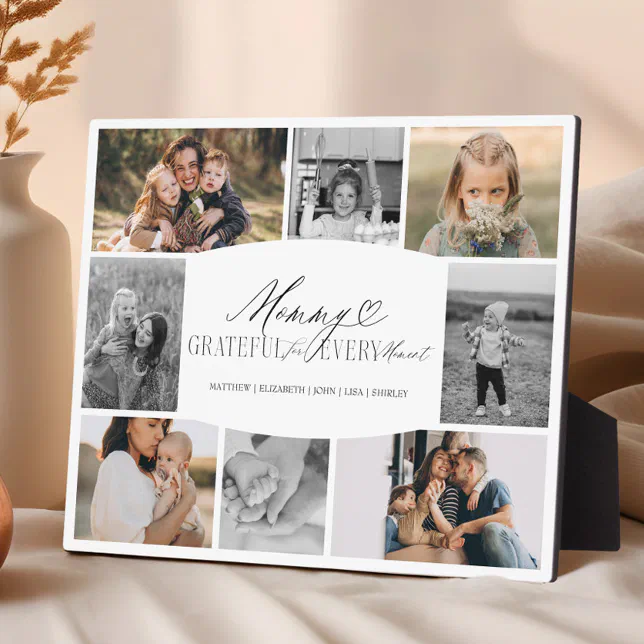Elegant Custom Mummy Photo Collage Mum Keepsake Plaque | Zazzle