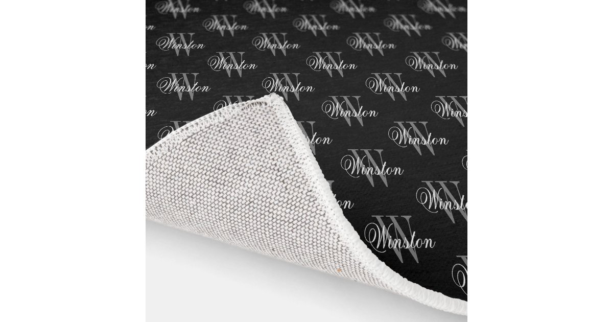 Elegant custom name monogram pattern area rug | Zazzle