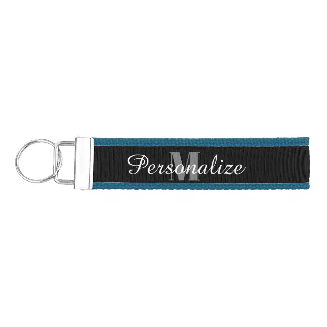 Elegant custom name monogram wrist keychains | Zazzle