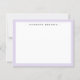 Elegant custom name note card light purple border | Zazzle