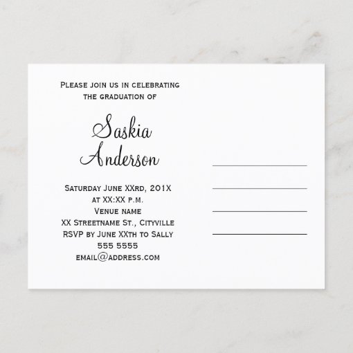 Elegant Custom Photo Graduation Invitation Postcard | Zazzle