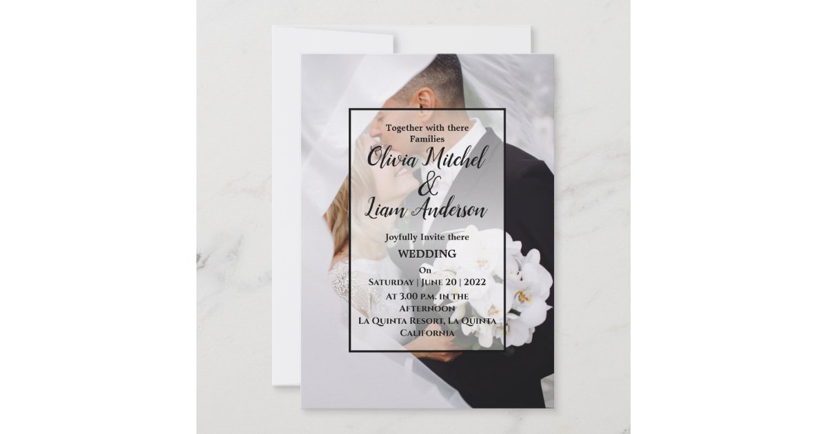 Elegant Custom Photo Wedding Invitation | Zazzle
