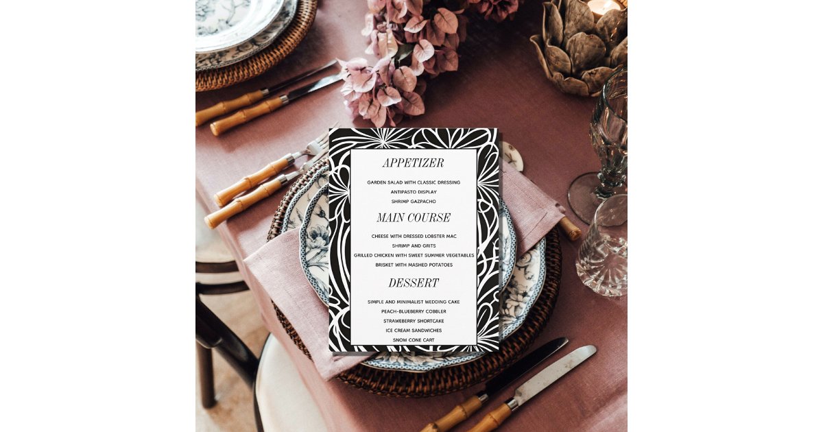 Elegant Custom Photo Wedding Table Menu Cards | Zazzle