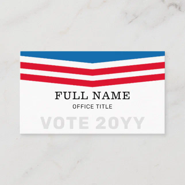 Elegant Custom Political Campaign Election Business Card | Zazzle
