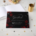 Elegant Custom Red and Black Floral Wedding Guest Book | Zazzle