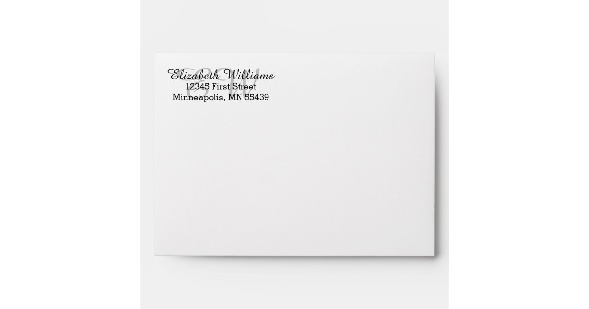 Elegant Custom Return Address A7 Envelope | Zazzle