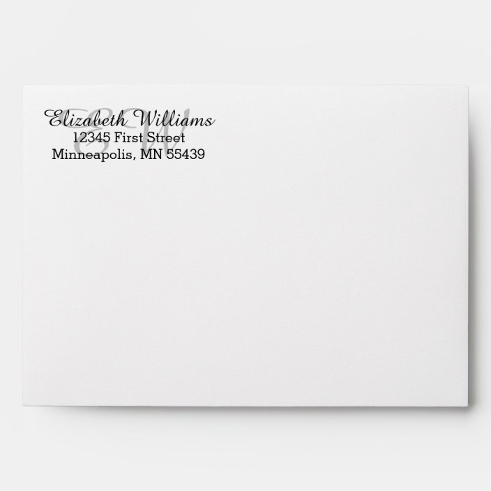 Elegant Custom Return Address A7 Envelope | Zazzle.com