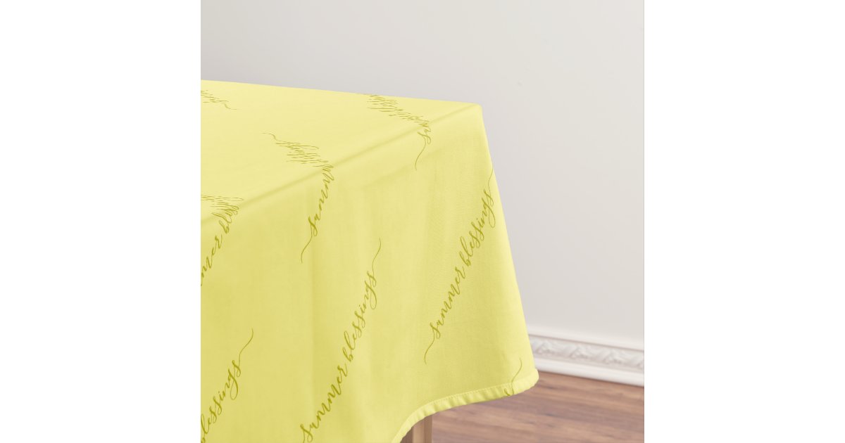 Elegant Custom Summer Yellow Tablecloth | Zazzle