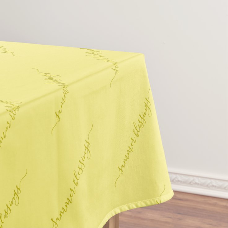 Elegant Custom Summer Yellow Tablecloth | Zazzle