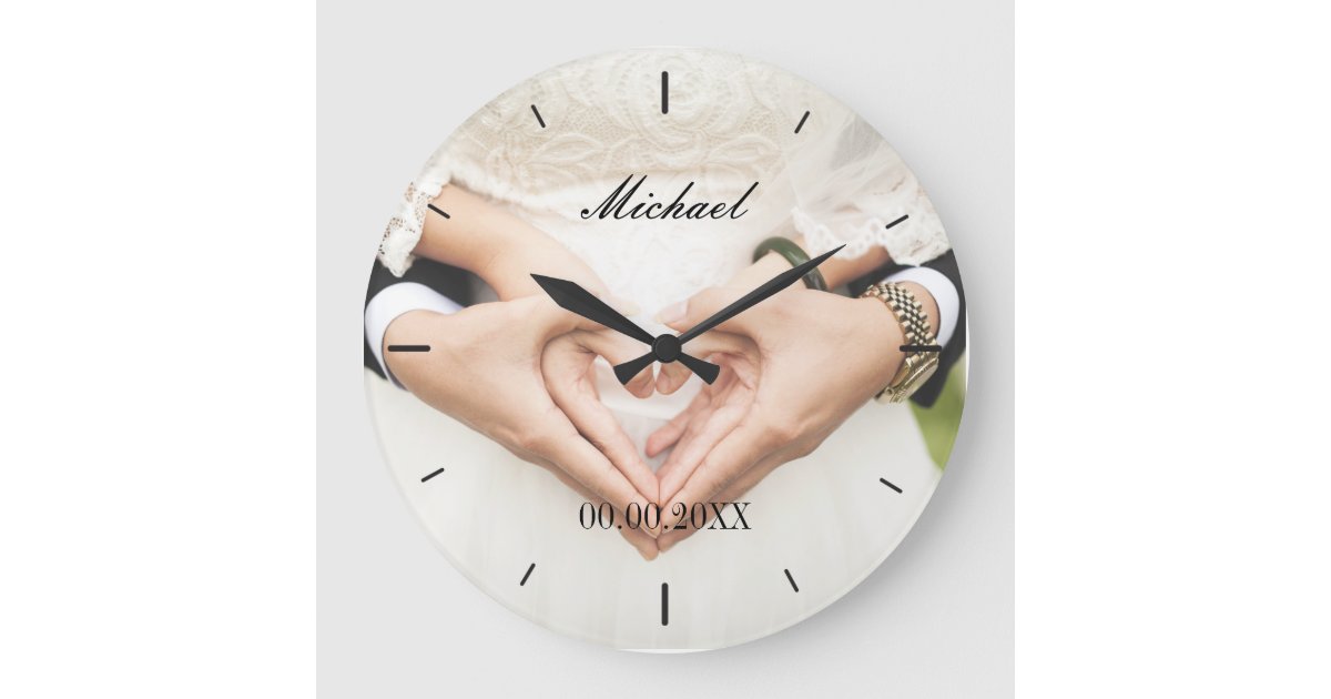 Elegant Custom Wedding Anniversary | Wall Clock | Zazzle