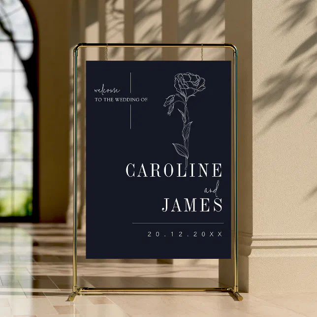 Elegant Custom Wedding Chic Floral Welcome Foam Board | Zazzle