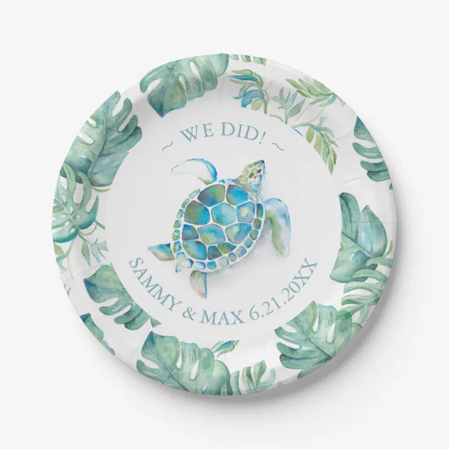 Elegant Custom Wedding Paper Plates Tropical | Zazzle