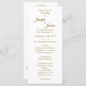 Elegant Custom White Gold Wedding Programs | Zazzle