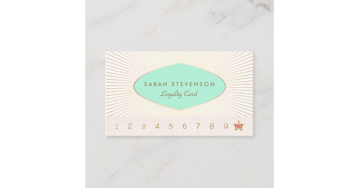 Elegant Customer Loyalty 10 Punch Card | Zazzle