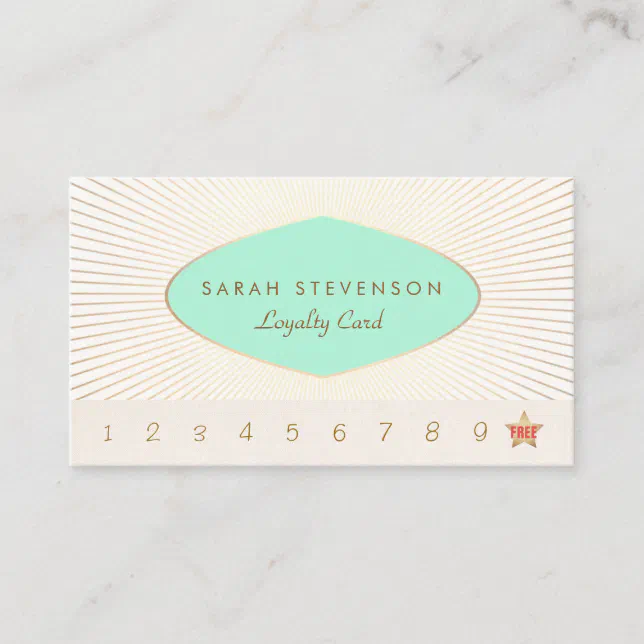 Elegant Customer Loyalty 10 Punch Card | Zazzle