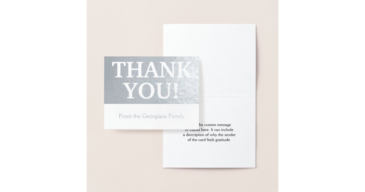 Elegant, Customizable & Basic "THANK YOU!" Card | Zazzle