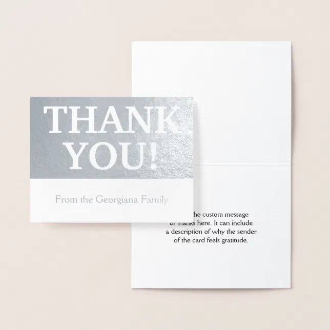 Elegant, Customizable & Basic "THANK YOU!" Card | Zazzle