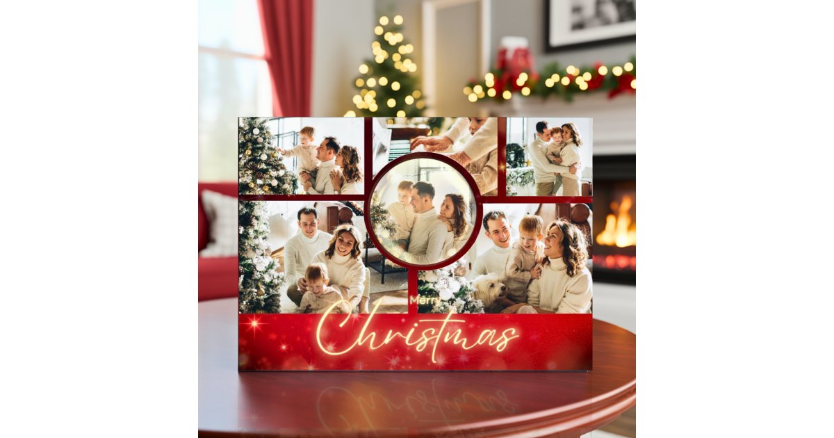 Elegant Customizable Christmas Family Photo Holiday Card | Zazzle