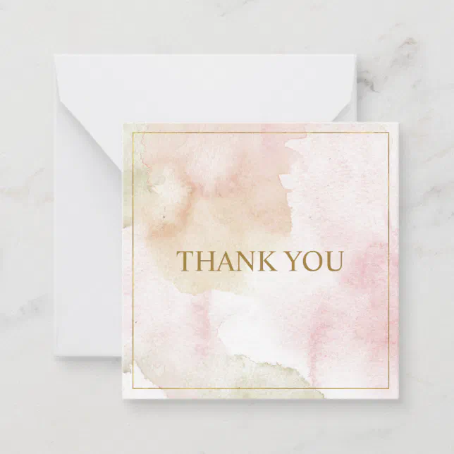 Elegant customizable pastel "Thank you" Note Card | Zazzle