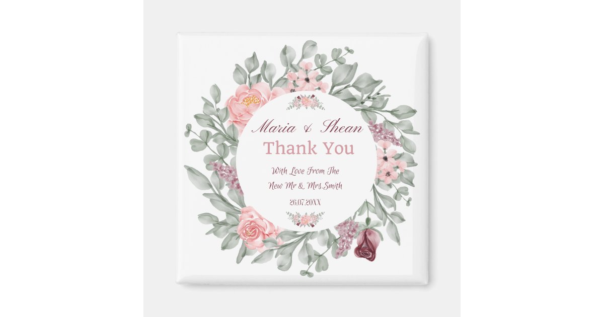 Elegant Customize Thank You Magnet | Zazzle