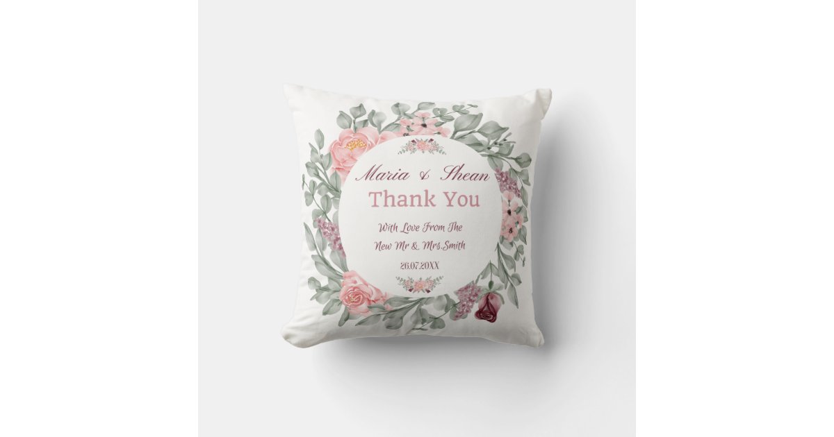 Elegant Customize Thank You Throw Pillow | Zazzle