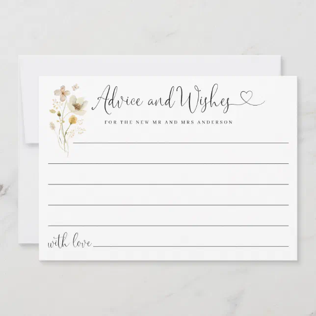 Elegant Cute Advice and Wishes Wildflowers Floral | Zazzle