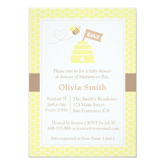 Elegant Cute Bumble Bee Baby Shower Invitations | Zazzle.com