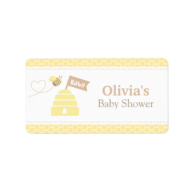 Elegant Cute Bumble Bee Baby Shower Labels | Zazzle