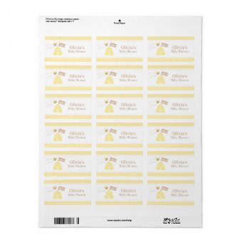 Elegant Cute Bumble Bee Baby Shower Labels | Zazzle