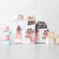 Elegant cute copper rose gold Christmas pattern Wrapping Paper | Zazzle