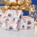 Elegant cute copper rose gold Christmas pattern Wrapping Paper | Zazzle
