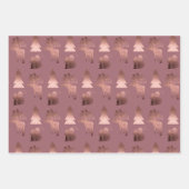 Elegant cute copper rose gold Christmas pattern Wrapping Paper Sheets ...