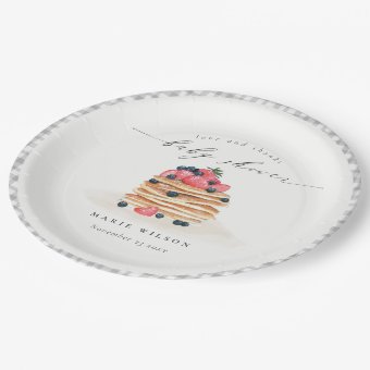Elegant Cute Fruit Pancake Watercolor Baby Shower Paper Plates | Zazzle